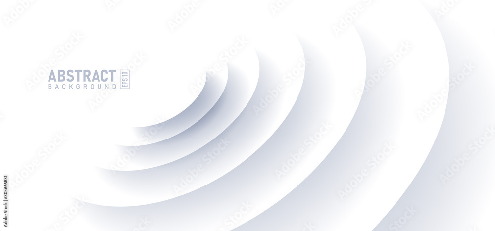Abstract ripple effect on white background. circle shape with shadow in ...