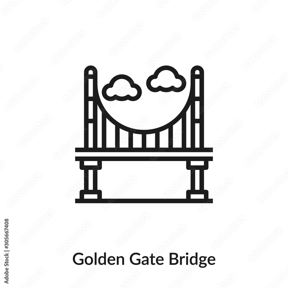 golden gate bridge icon vector. golden gate bridge icon vector symbol ...