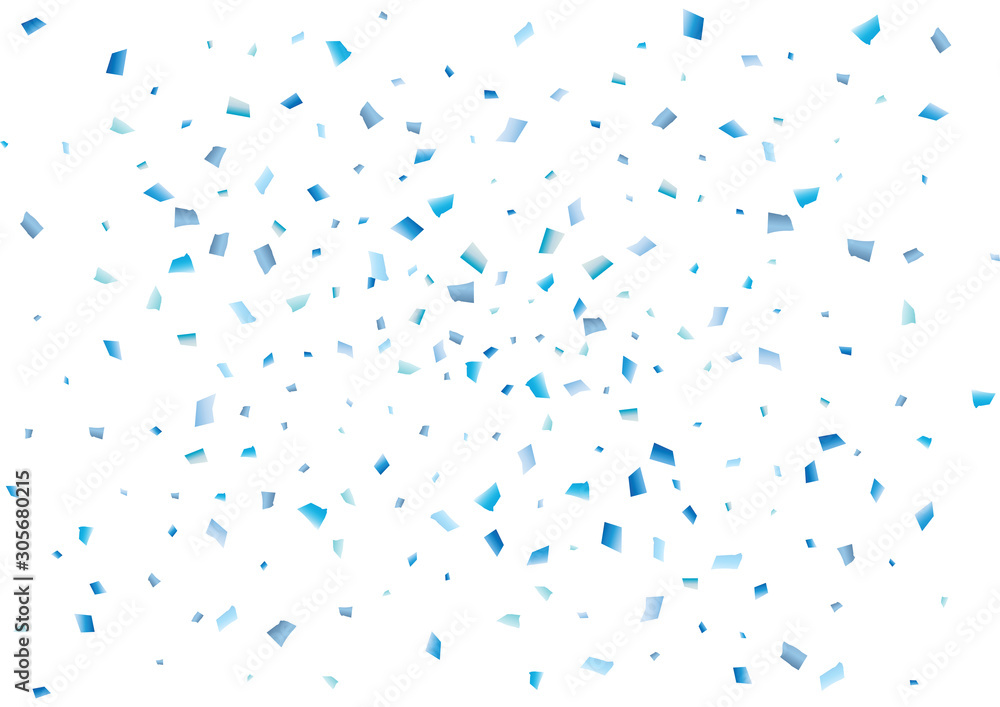 Festive blue rectangle confetti background. Abstract frame confetti ...