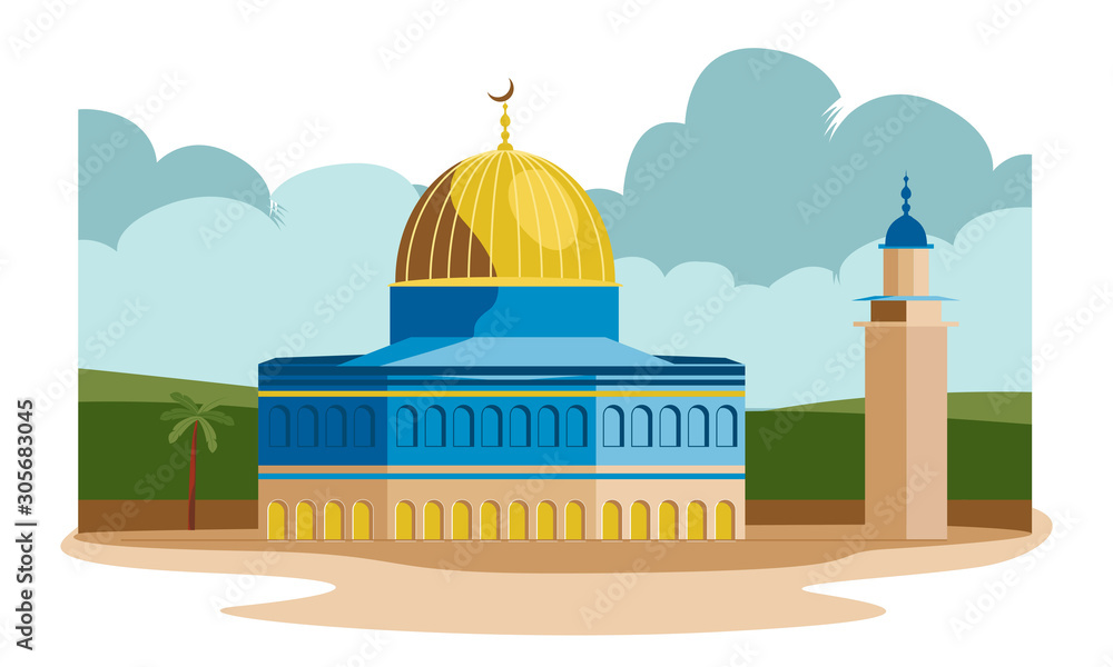 al aqsa mosque jerusalem isolated vector Stock Vector | Adobe Stock