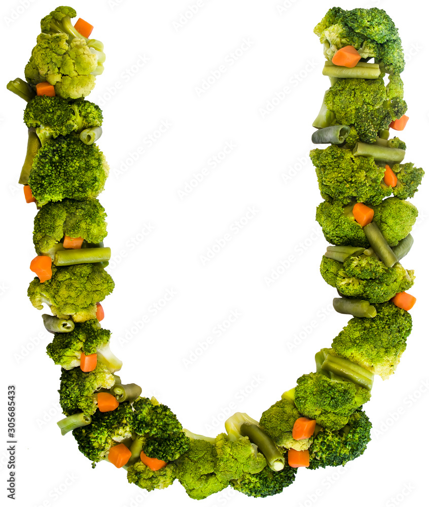 Letter U. Healthy lifestyle and nutrition. English alphabet. Text from ...