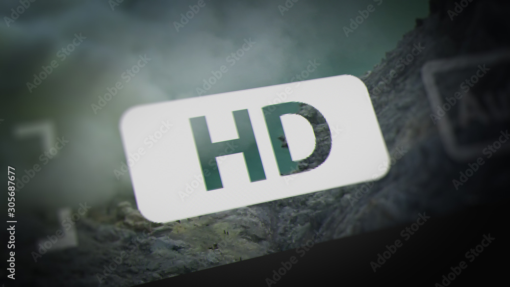 Foto de HD(high-definition) Label of Video Player Interface on Monitor ...