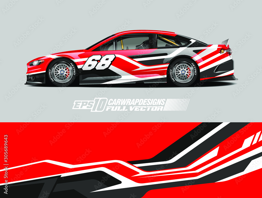 Race car wrap designs. Abstract racing and sport background for car ...