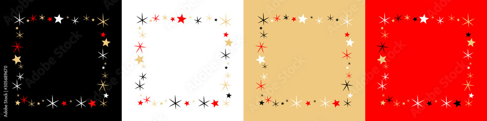 Square frame of stars on various background Stock Vector | Adobe Stock
