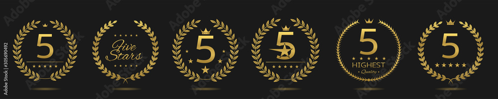 Five star badge set Stock Vector | Adobe Stock