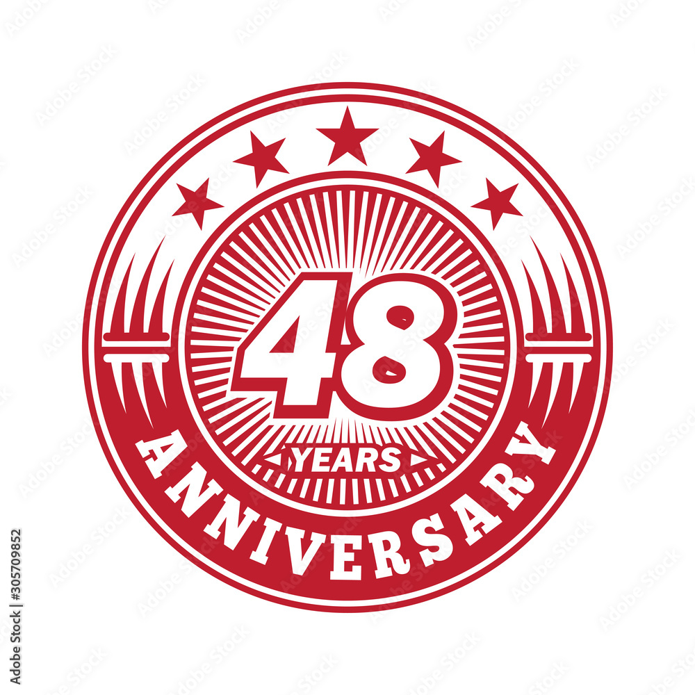 48 years logo. Forty-eight years anniversary celebration logo design ...