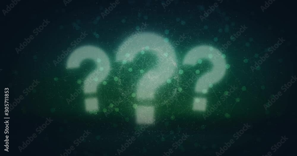 Animated background of blurred abstract question marks with overlapping ...