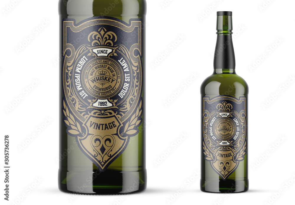 Vintage Whiskey Label Packaging Layout Stock Template | Adobe Stock