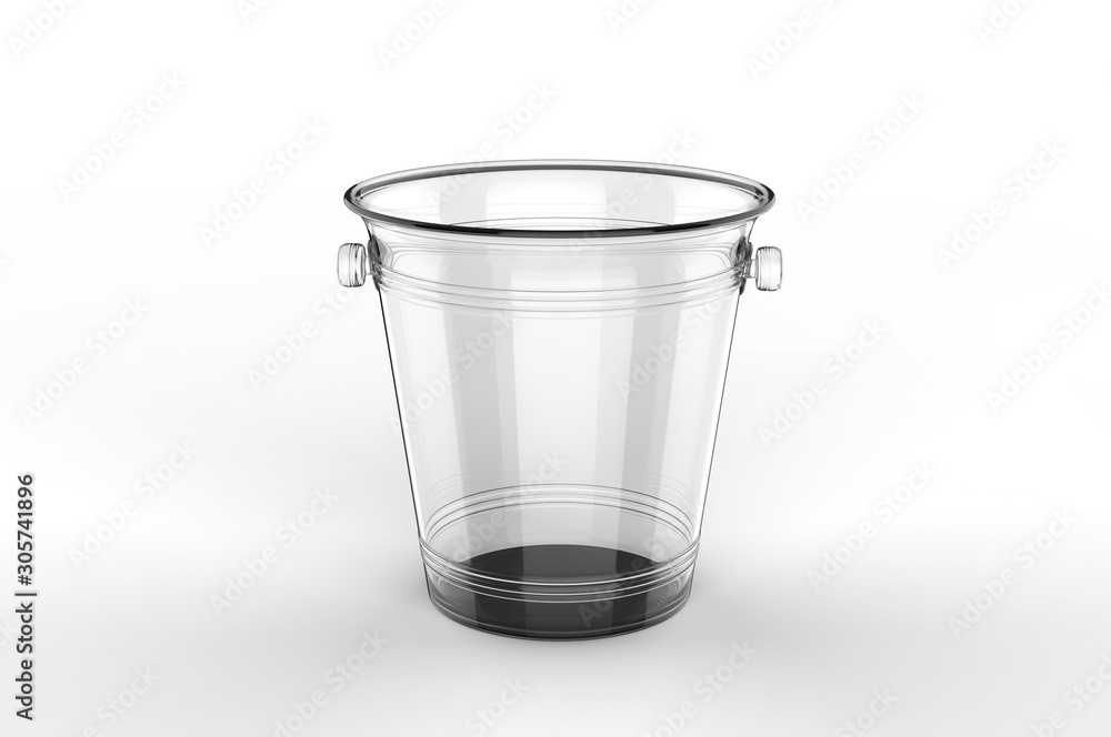 Blank vintage ice bucket for promotional branding. 3d render ...