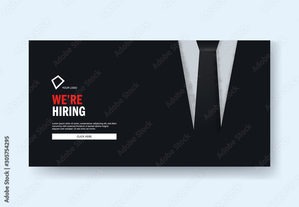 Hiring Call Layout with Retro Suit Stock Template | Adobe Stock