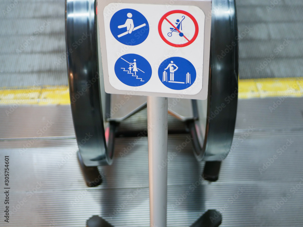 Escalator Guidelines. signs on an escalator, warning signs, the ...
