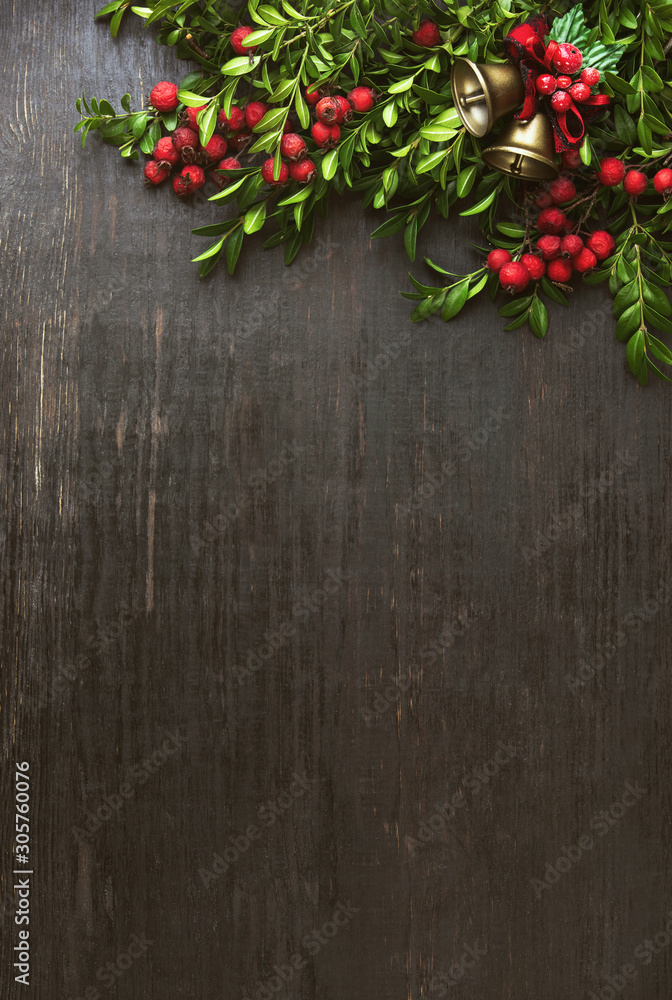 Christmas rustic background with copy space for a greeting text Stock ...