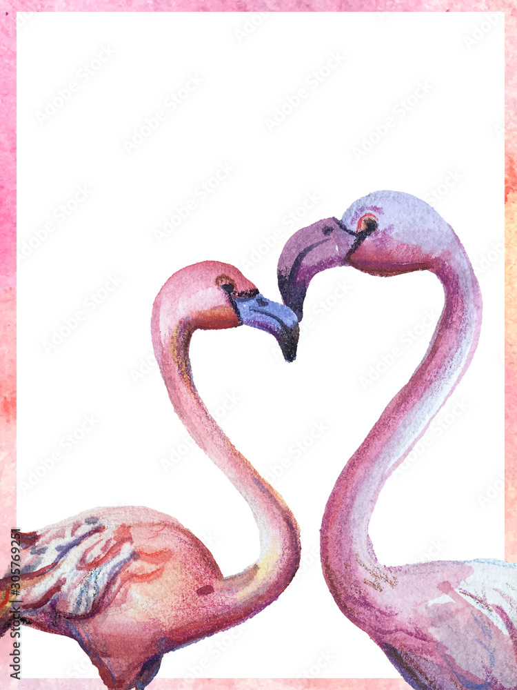 Flamingo Heart Drawing