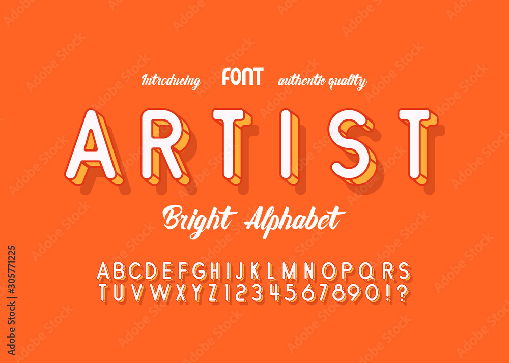 Vector of modern bold font and alphabet Stock Vector | Adobe Stock