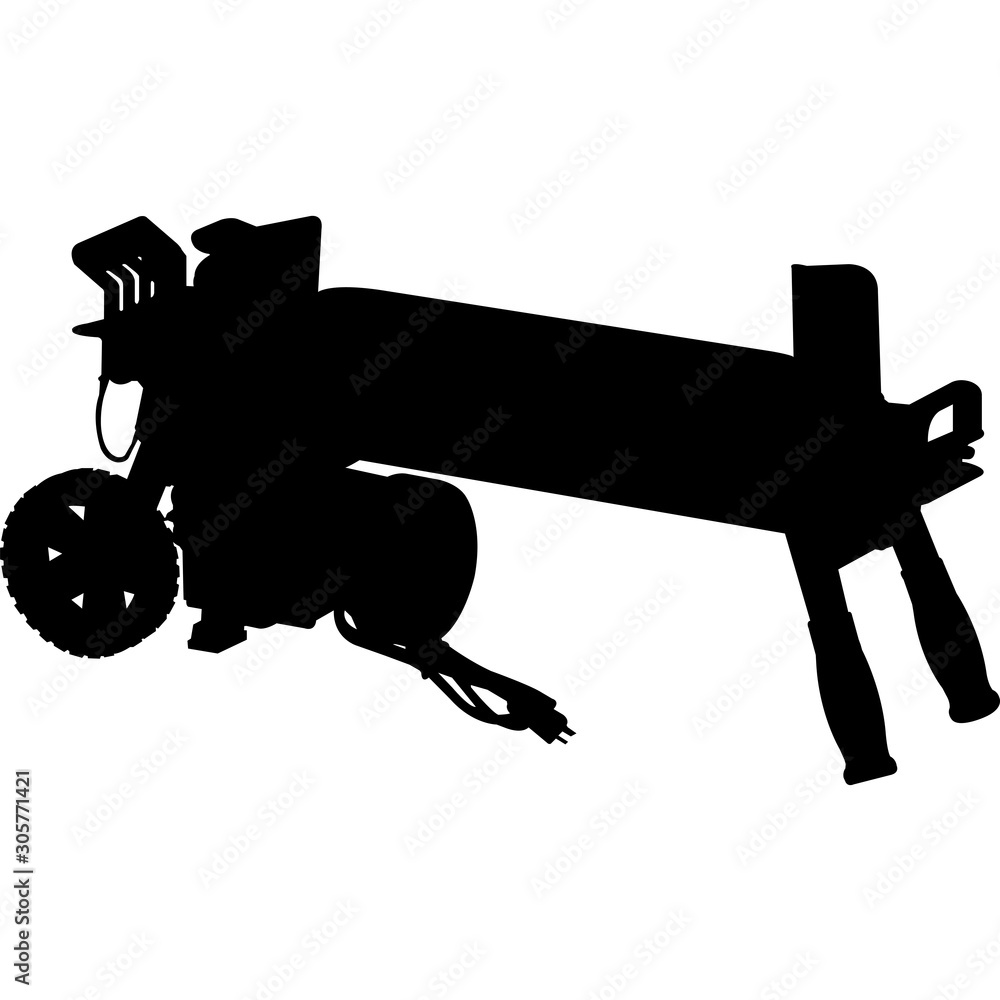 Isolated Gardening Tool Log Splitter Silhouette Vector Illustration ...