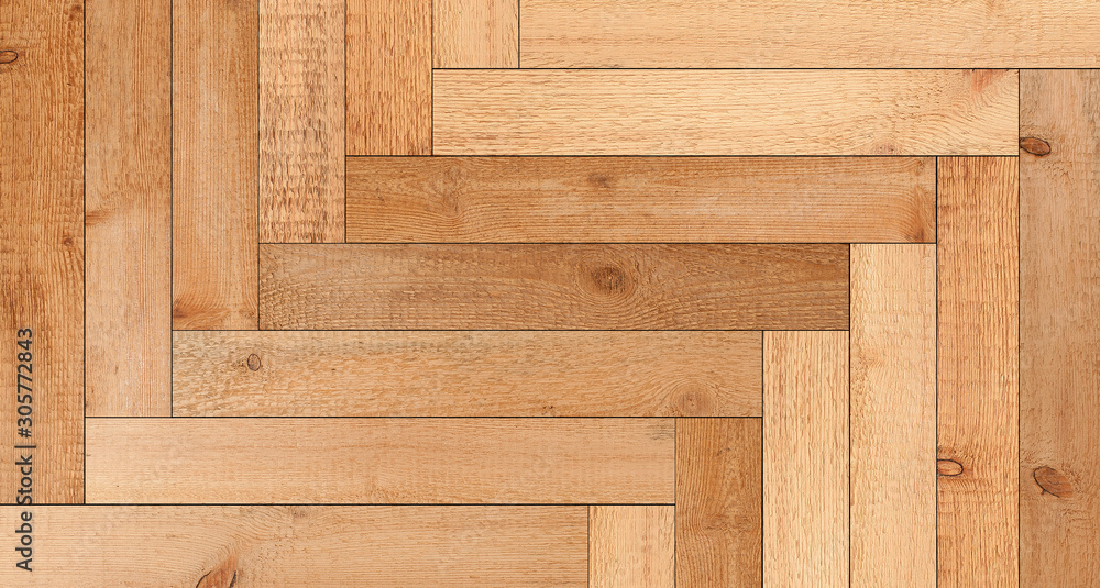Parquet floor of untreated boards. Light wood texture for background ...