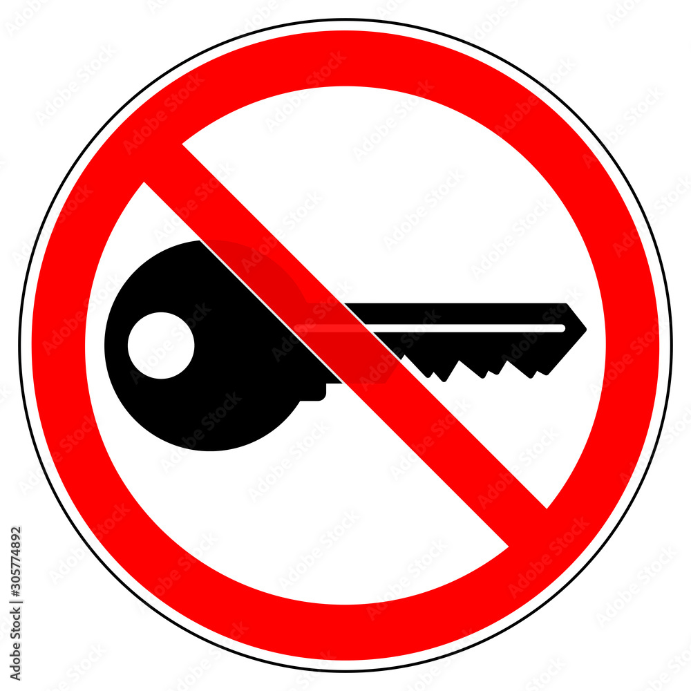 srr557 SignRoundRed - german - Symbol - schlüssellos / Schlüssel ...