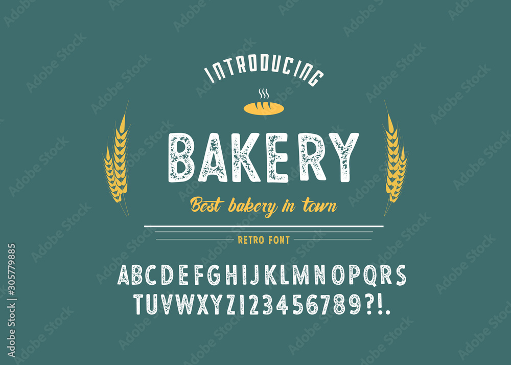 Hand Made Font 'Bakery' Custom handwritten alphabet. Original Letters ...