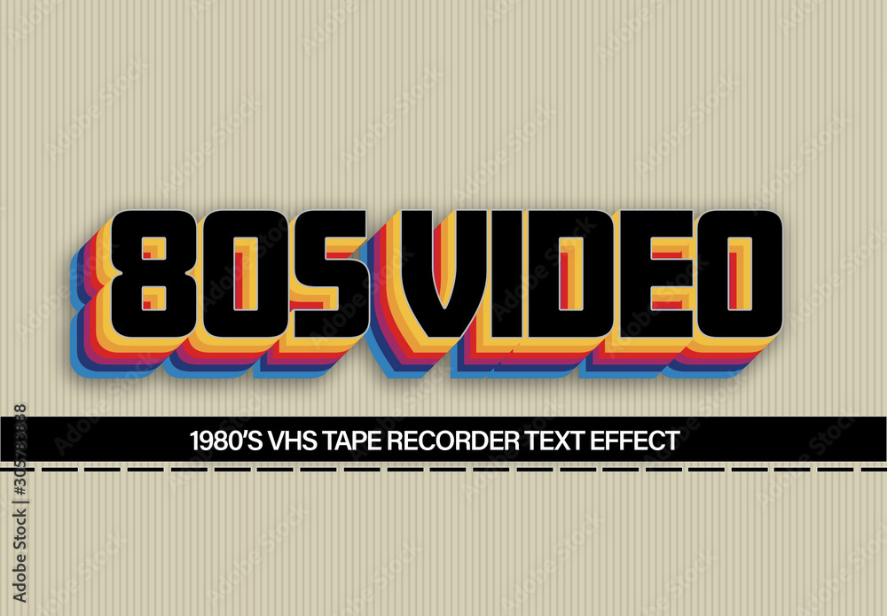 Retro Video Text Effect Stock テンプレート | Adobe Stock