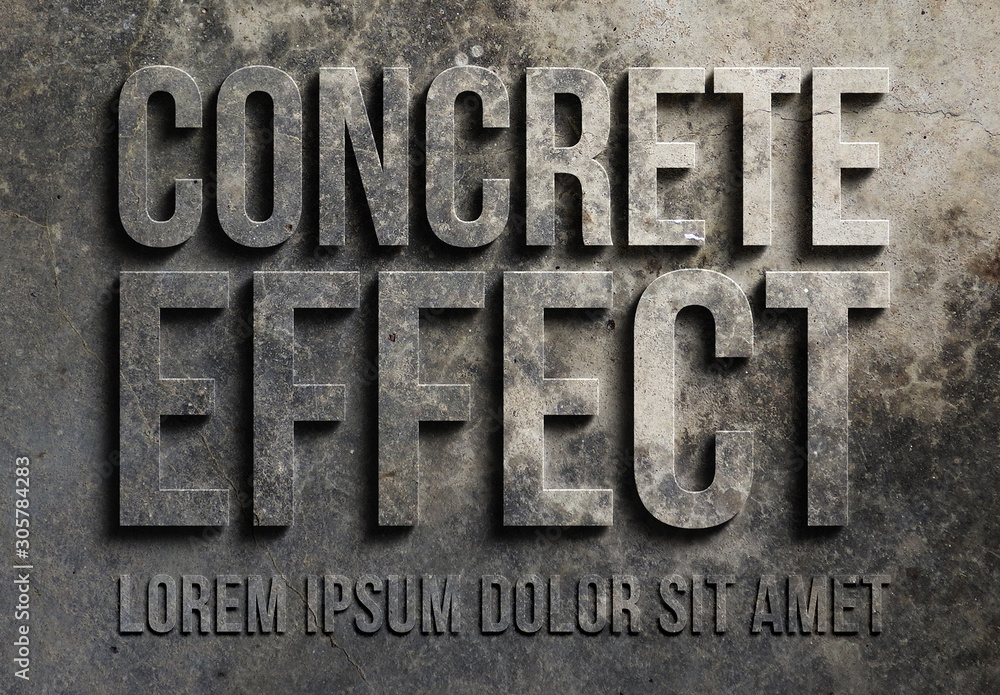 3D Concrete Text Effect Stock Template | Adobe Stock