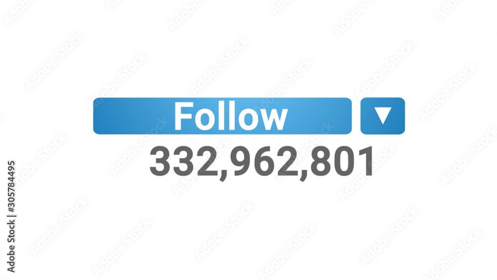 "animated illustration of a very popular social media account counter ...
