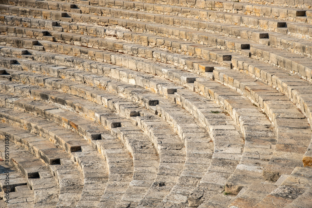 Empty steps and sittings of a stage arena from an ancient amphitheatre ...