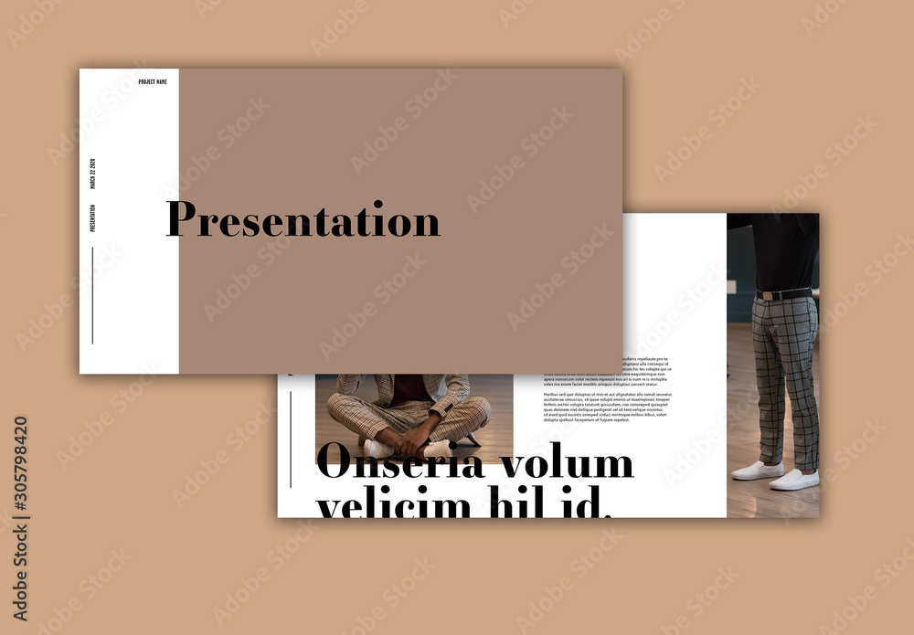 Neutral Presentation Layout Stock Template | Adobe Stock