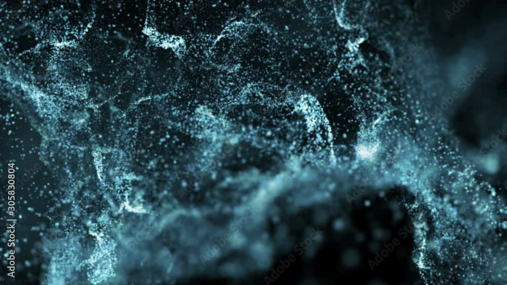 Digital wave music or Nerve wave and small atom particles move motion ...