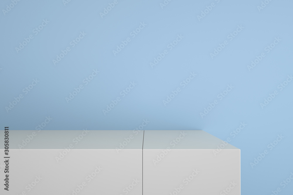 White display table simple rendering background wall, can be used for ...