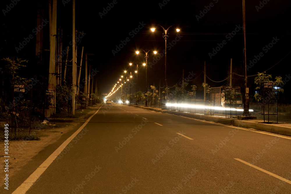 Empty Road At Night