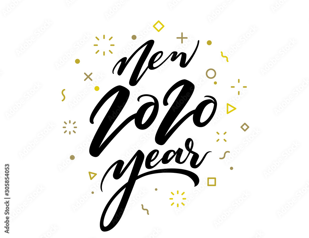 2020 script font type face celebrate vector illustration. Stock Vector ...