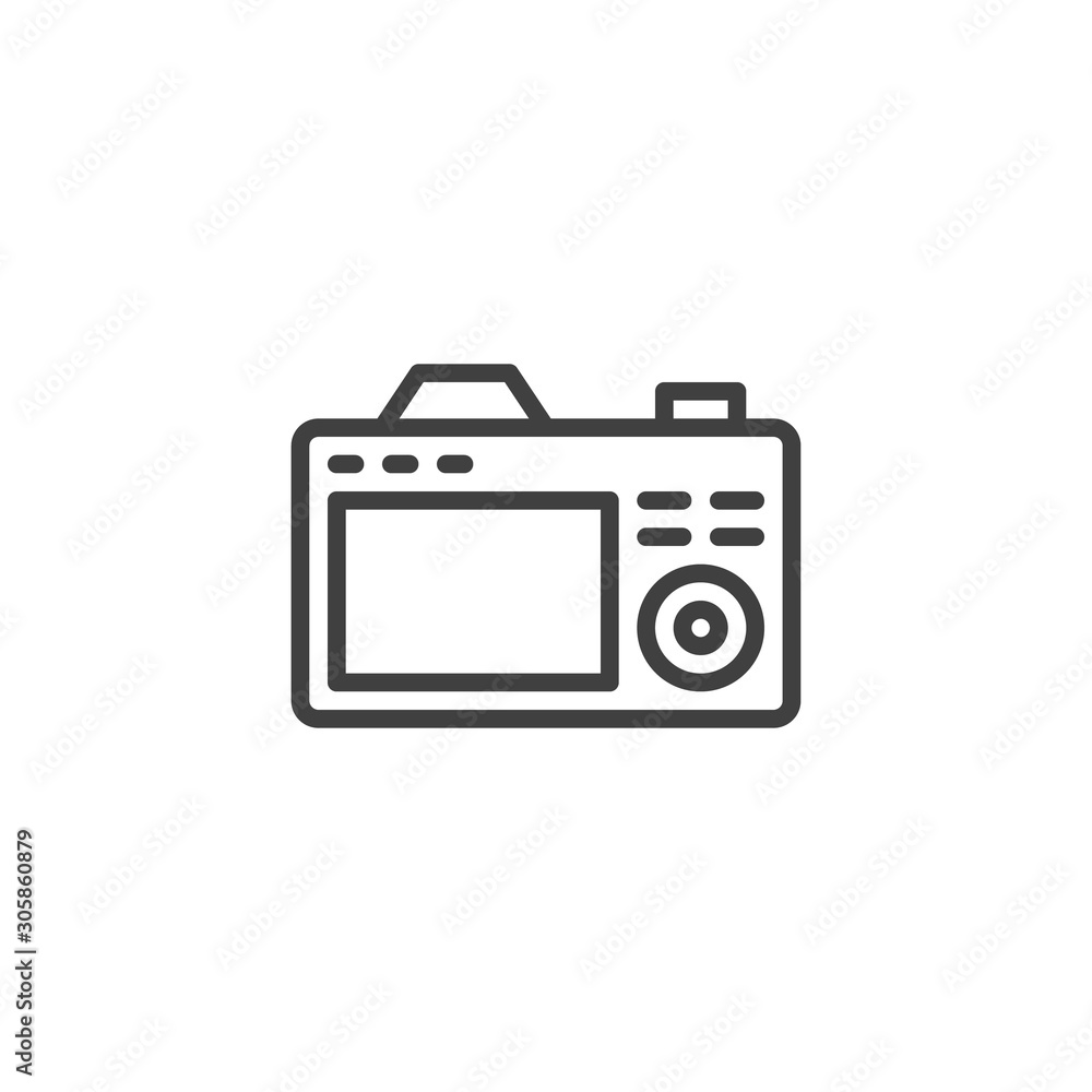 Camera back side screen line icon. linear style sign for mobile concept ...