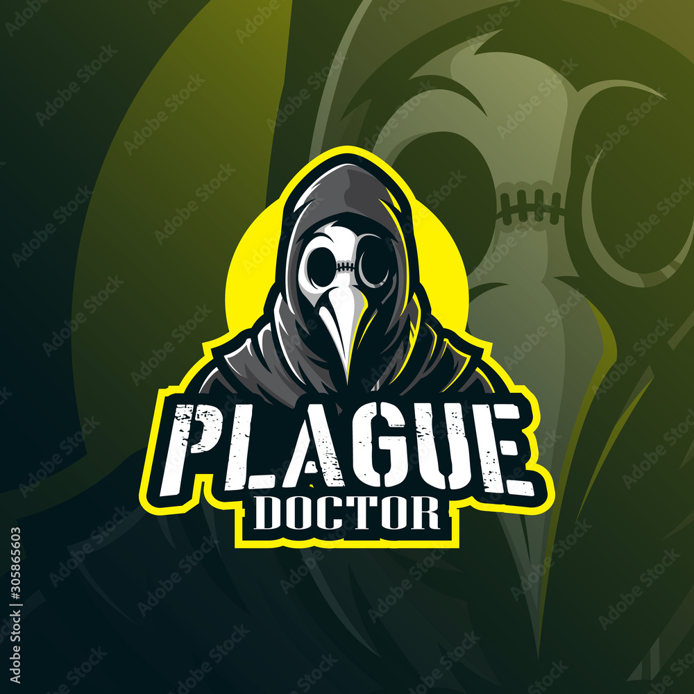 plague doctor mascot logo design vector with modern illustration ...