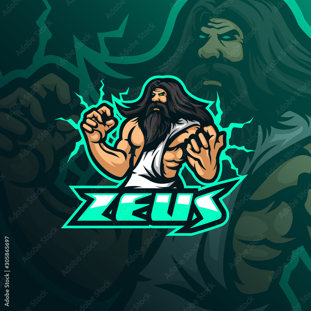 zeus mascot logo design vector with modern illustration concept style ...
