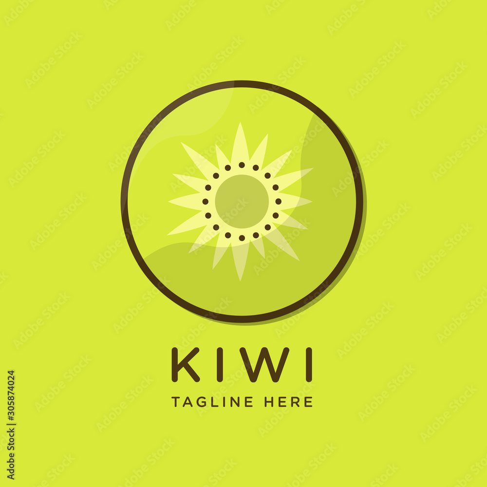 Kiwi fruit logo vector template. Kiwi in flat style. Kiwi icon. Kiwi ...