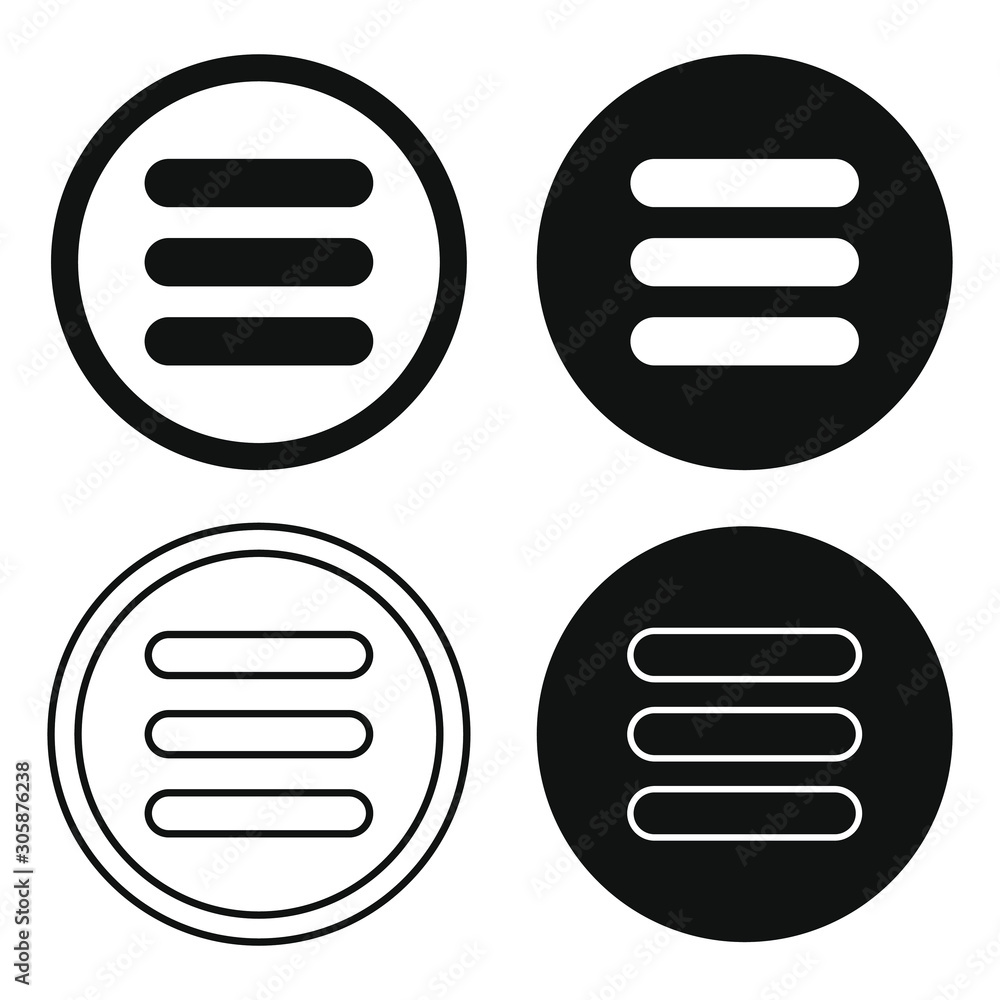 Web site Menu, line, list icon shape. Basic app ui page symbol logo ...
