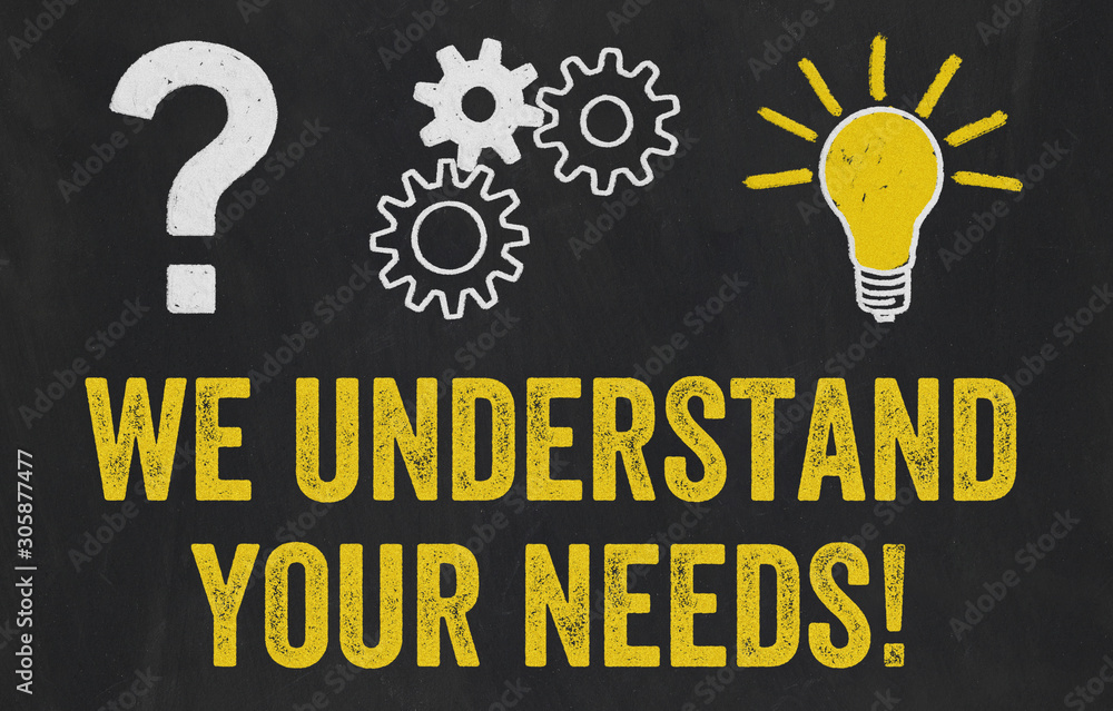 Question Mark, Gears, Light Bulb Concept - We understand your needs ...