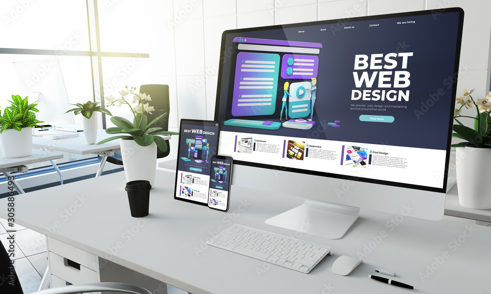 best web design devices mockup Stock Illustration | Adobe Stock