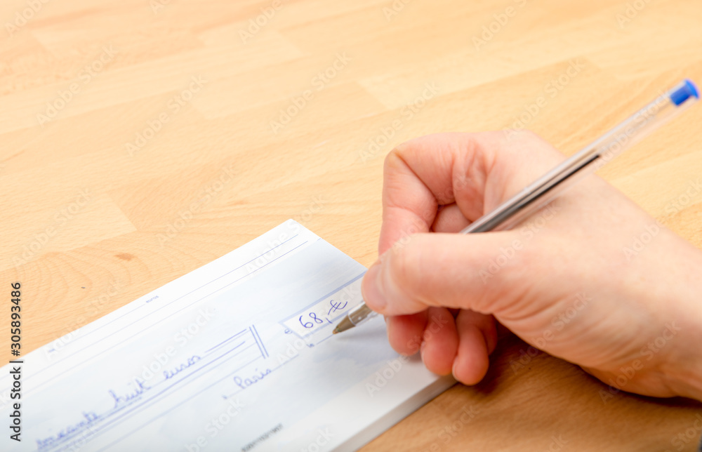 Person Writing A Check