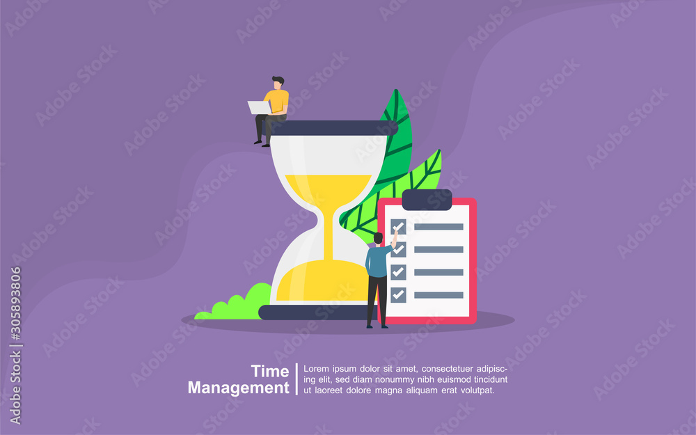 Time management illustration concept. time management concept with ...