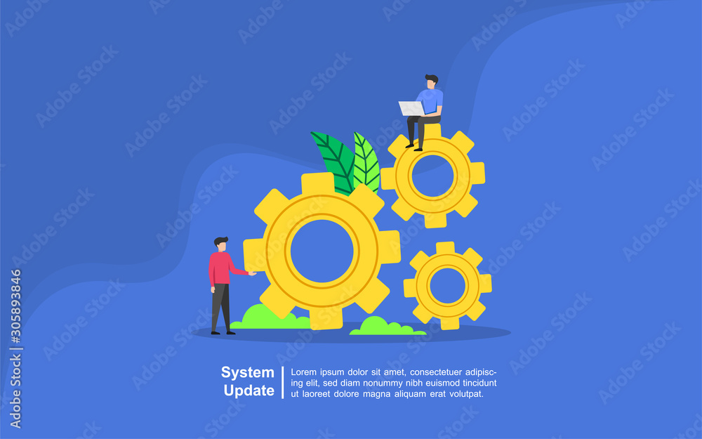 system update vector illustration concept, people update operation ...