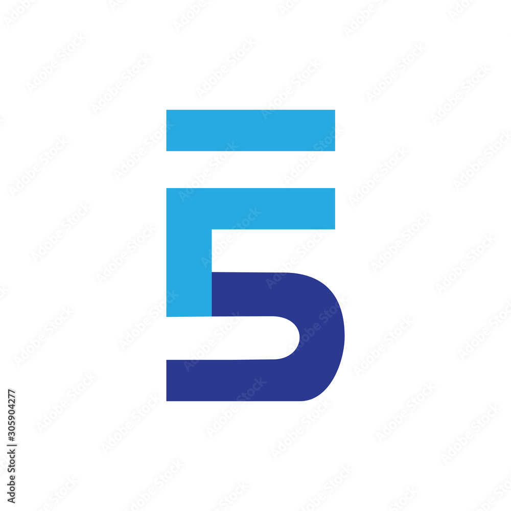 logo icon letter f5 logotype vector Stock Vector | Adobe Stock
