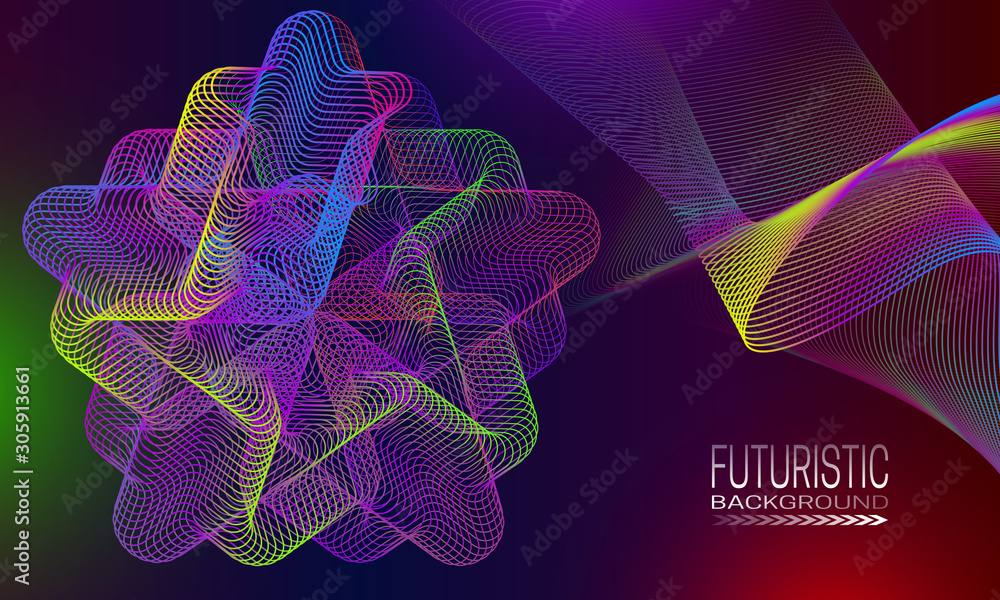 Futuristic background design with glowing lines shapes. Cyberspace ...