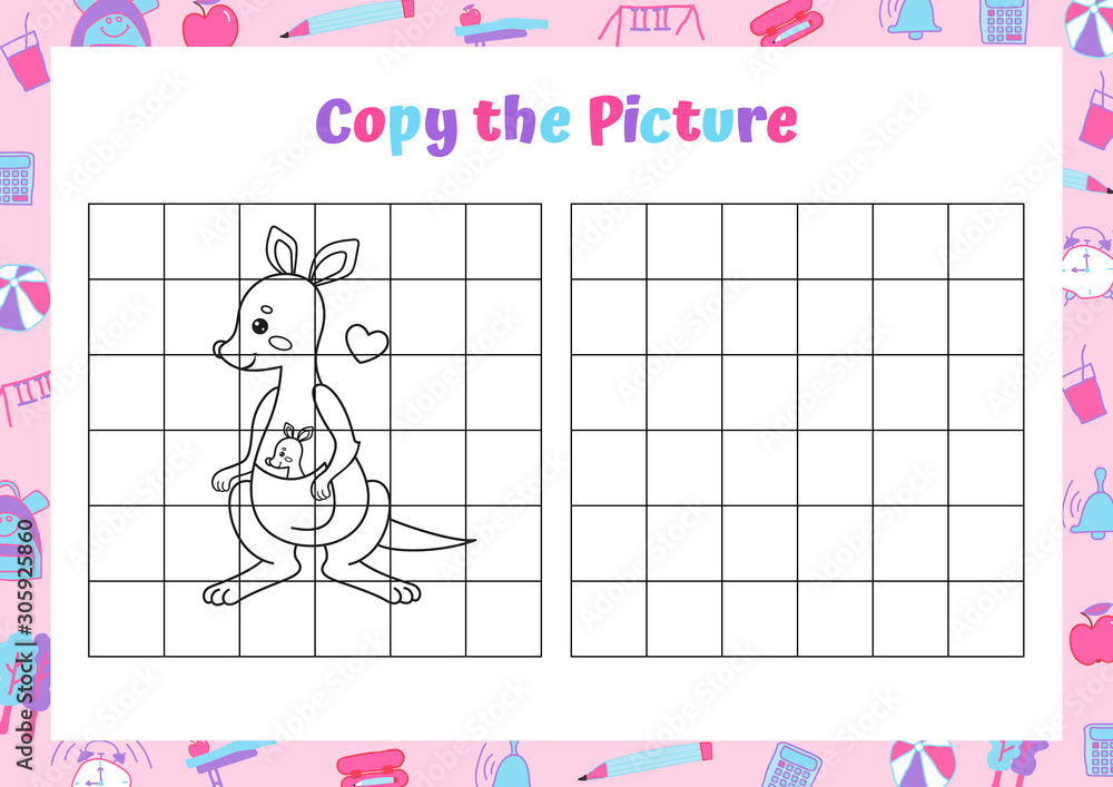 Copy the picture. Drawing activity for kids. Educational game for ...