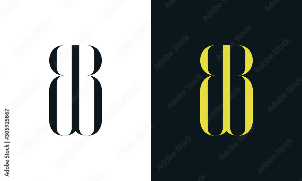 Abstract line art letter BB logo. This logo icon incorporate with two ...