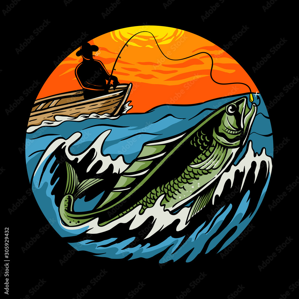 Fishing Sunset Wallpaper