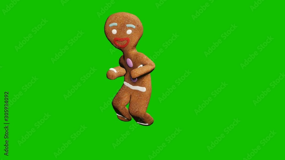 The gingerbread man is dancing a Christmas dance. The concept of the ...