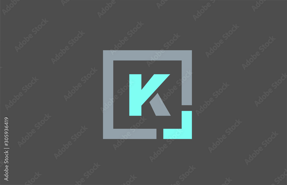 grey letter K alphabet logo design icon for business Stock Vector ...