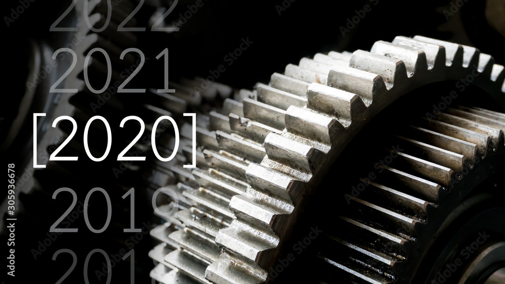 Gear wheel teeth close up for concept of team drive 2020 Stock Photo ...