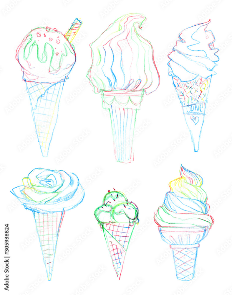 Ice Cream Pencil Drawing